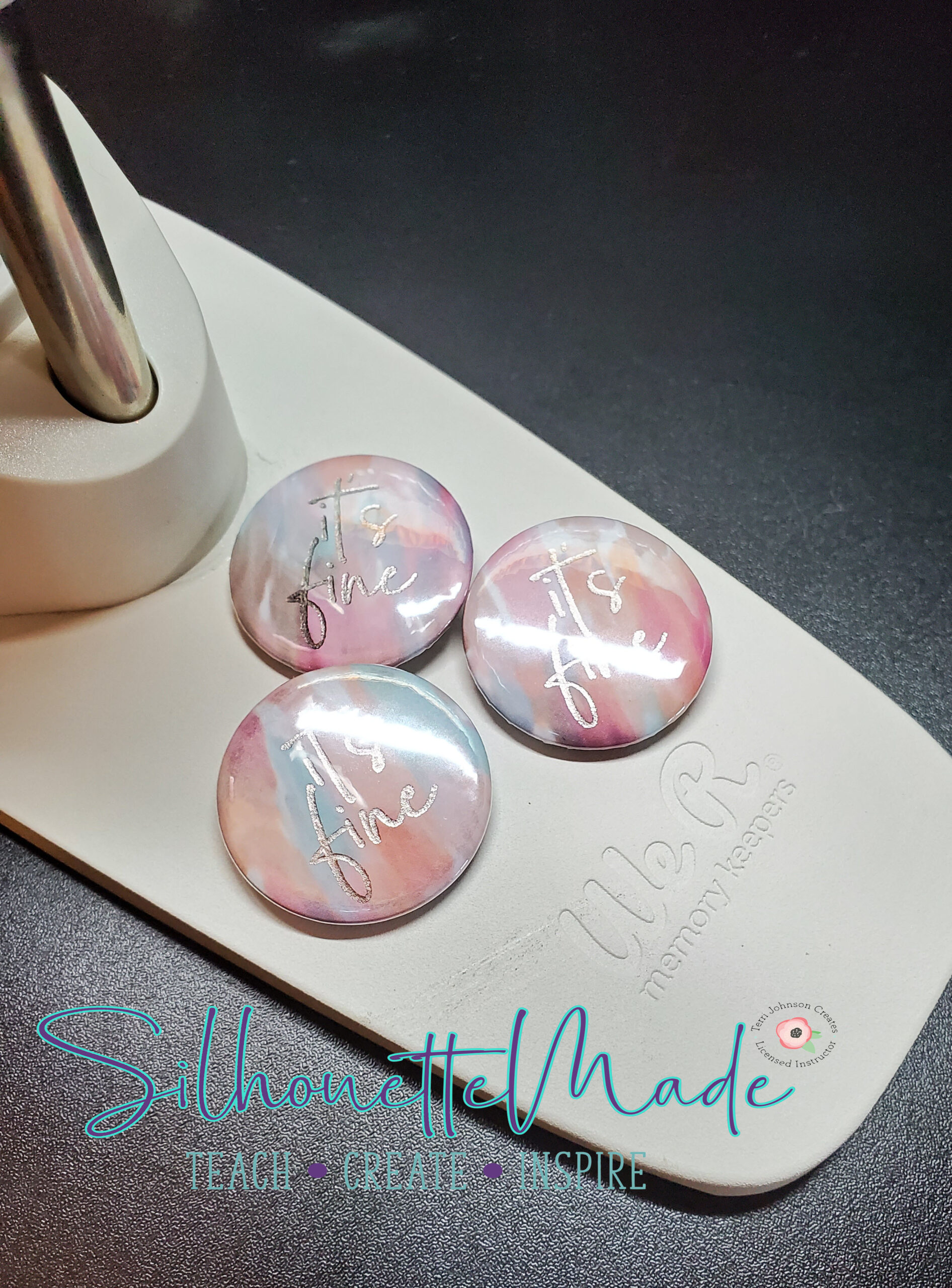 Foil and Cut Buttons - Sarah's Create Studio